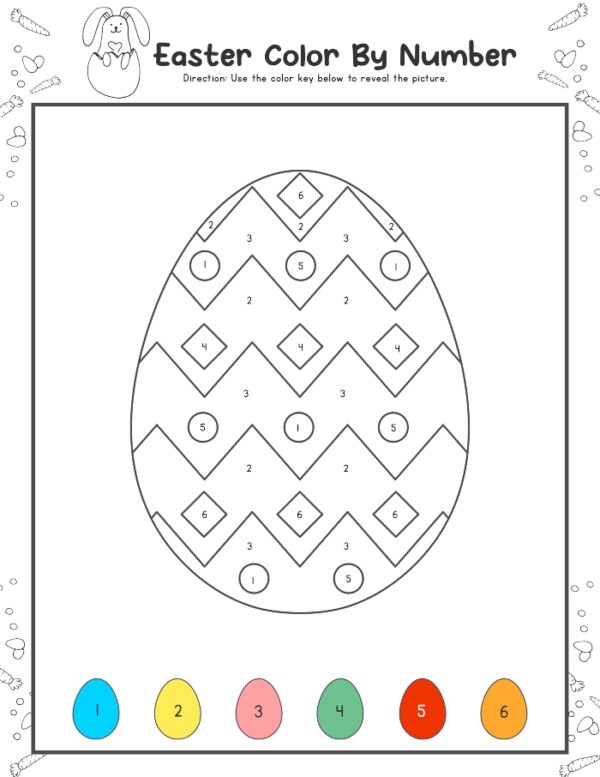 Free Easter Color by Number Printables - Ice Cream n Sticky Fingers