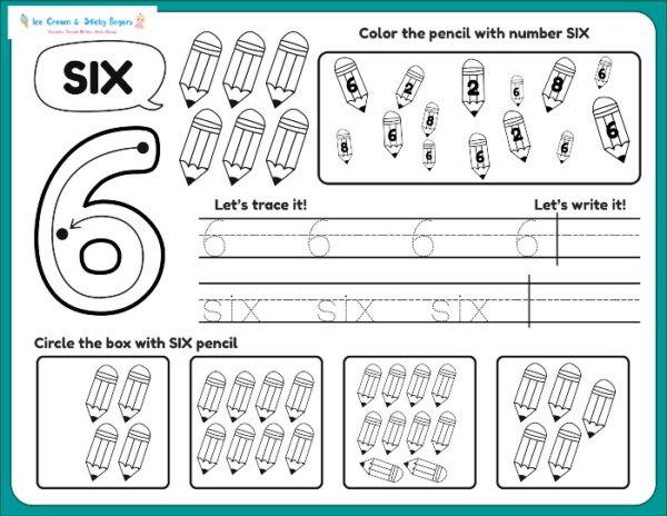 Free Numbers 1 to 10 Practice Worksheets - Ice Cream n Sticky Fingers