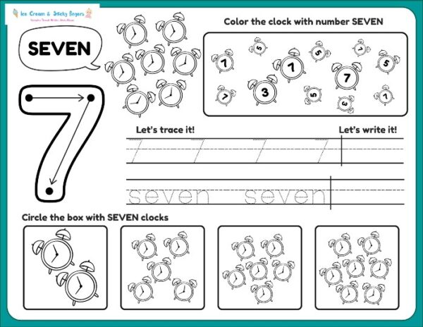 Free Numbers 1 to 10 Practice Worksheets - Ice Cream n Sticky Fingers