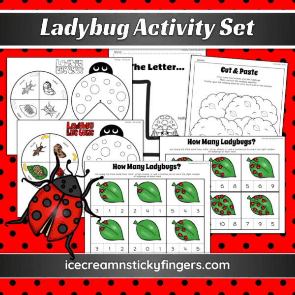 Free Ladybug Activity Sheets - Ice Cream n Sticky Fingers