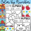 Letter D Color by Number Coloring Sheets