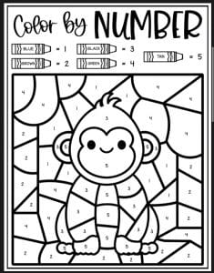 Letter G Color by Number Coloring Sheets - Ice Cream n Sticky Fingers