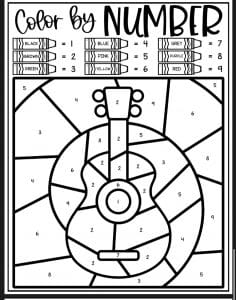 Letter G Color by Number Coloring Sheets - Ice Cream n Sticky Fingers