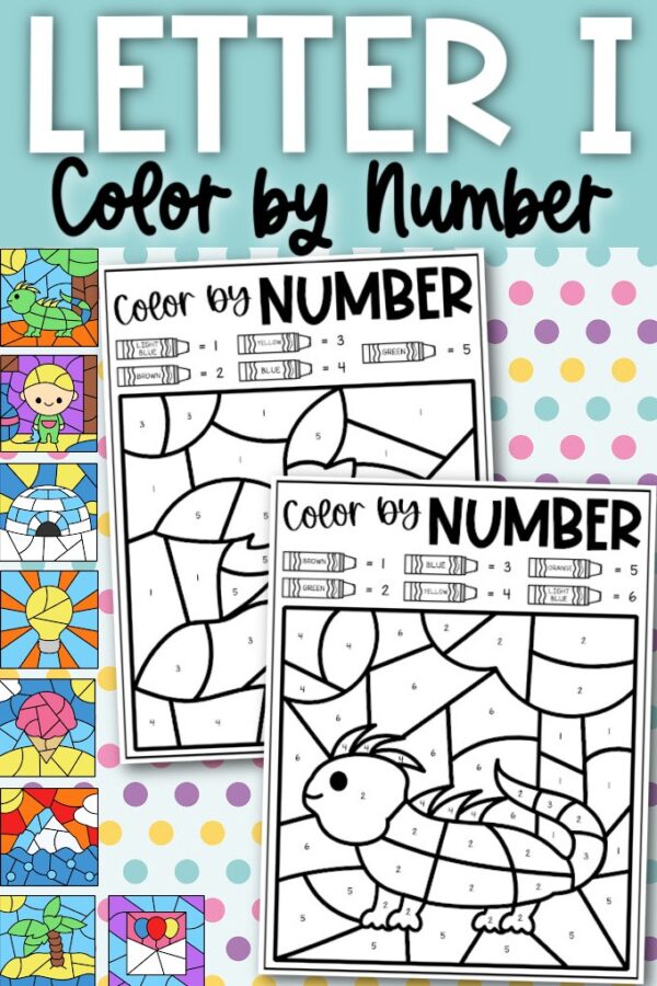 Letter I Color By Number Coloring Sheets - Ice Cream n Sticky Fingers