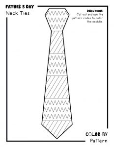 Father's Day Necktie Color by Pattern - Ice Cream n Sticky Fingers