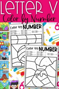 Letter V Color by Number Coloring Sheets - Ice Cream n Sticky Fingers