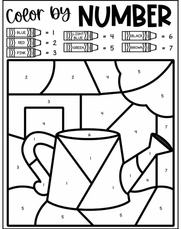 Letter W Color by Number Coloring Sheets - Ice Cream n Sticky Fingers