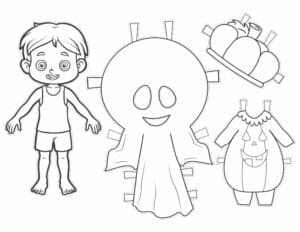 Halloween Dress-Up Paper Dolls Printable - Ice Cream n Sticky Fingers