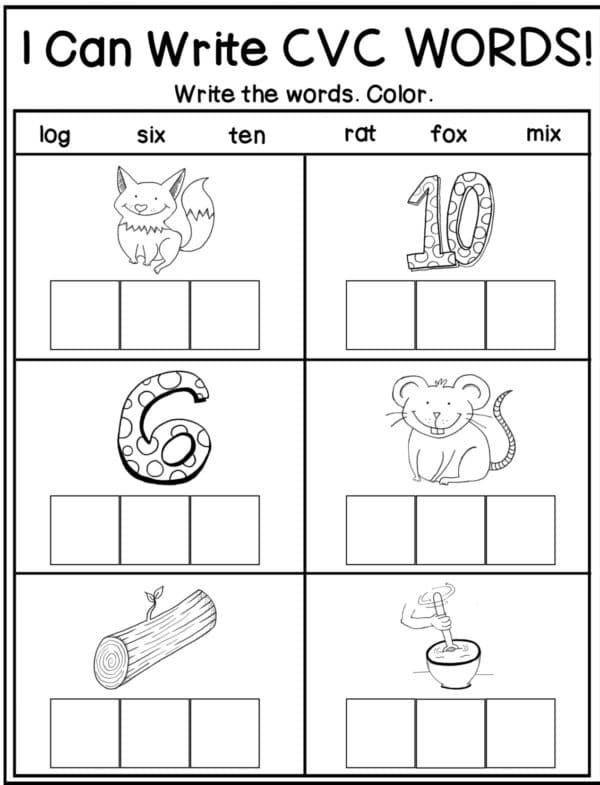 I Can Write CVC Words Worksheets - Ice Cream n Sticky Fingers