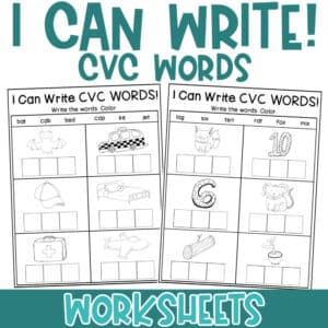 I Can Write CVC Words Worksheets - Ice Cream n Sticky Fingers