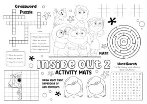 Inside Out 2 Activity Mats - Ice Cream n Sticky Fingers