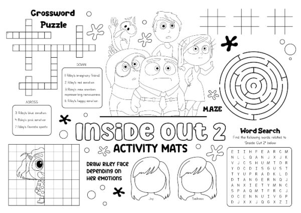 Inside Out 2 Activity Mats - Ice Cream n Sticky Fingers