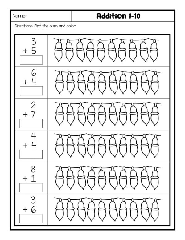 Christmas Math Activity Pack Numbers 1-10 - Ice Cream n Sticky Fingers