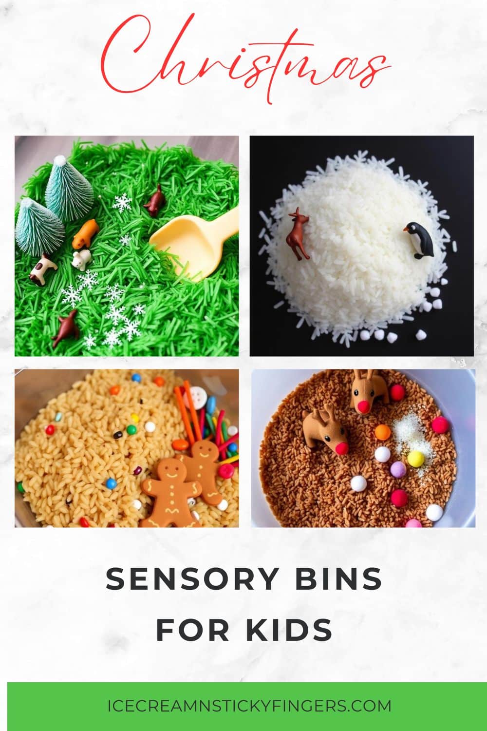Christmas Sensory Bins for Kids - Ice Cream n Sticky Fingers